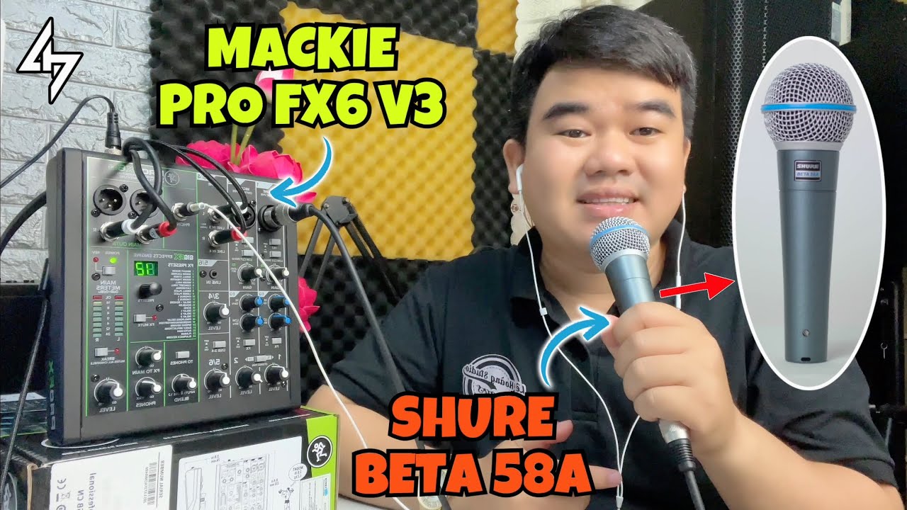 Micro SHURE BETA 58A + Mixer Mackie Pro Fx6 V3 Của Mỹ Đa Năng Cho Thu ...