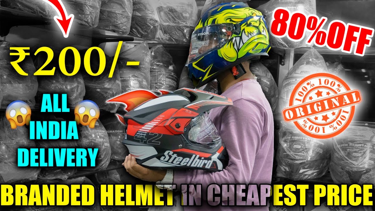 Starting Rs.200/😱🔥 Branded Helmets 80%off || Cheapest Helmet Market in ...