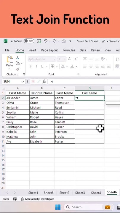 text join function in excel #exceltech #exceltricks #excel #microsoft - YouTube