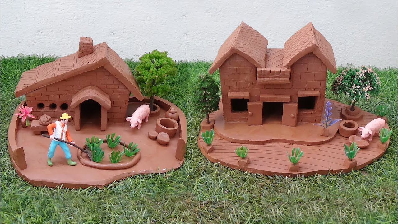 Amazing technique build miniature clay house || Amazing clay ideas ...