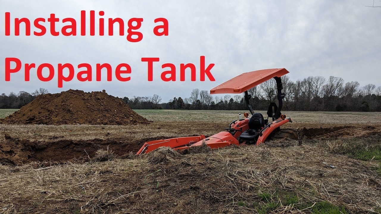 Digging a hole and installing a propane tank with my tractor - Eric ...