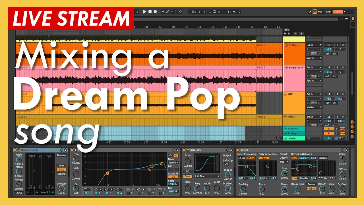 MIXING a DREAM POP style song in ABLETON (LIVE STREAM) - YouTube