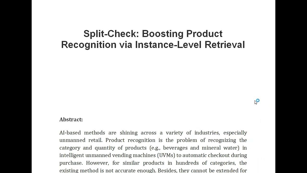 Split Check Boosting Product Recognition via Instance Level Retrieval - YouTube