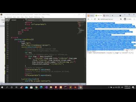 Leer JSON y mostrarlo en un elemento HTML consumiendo un API por medio de AJAX con JQUERY. - YouTube