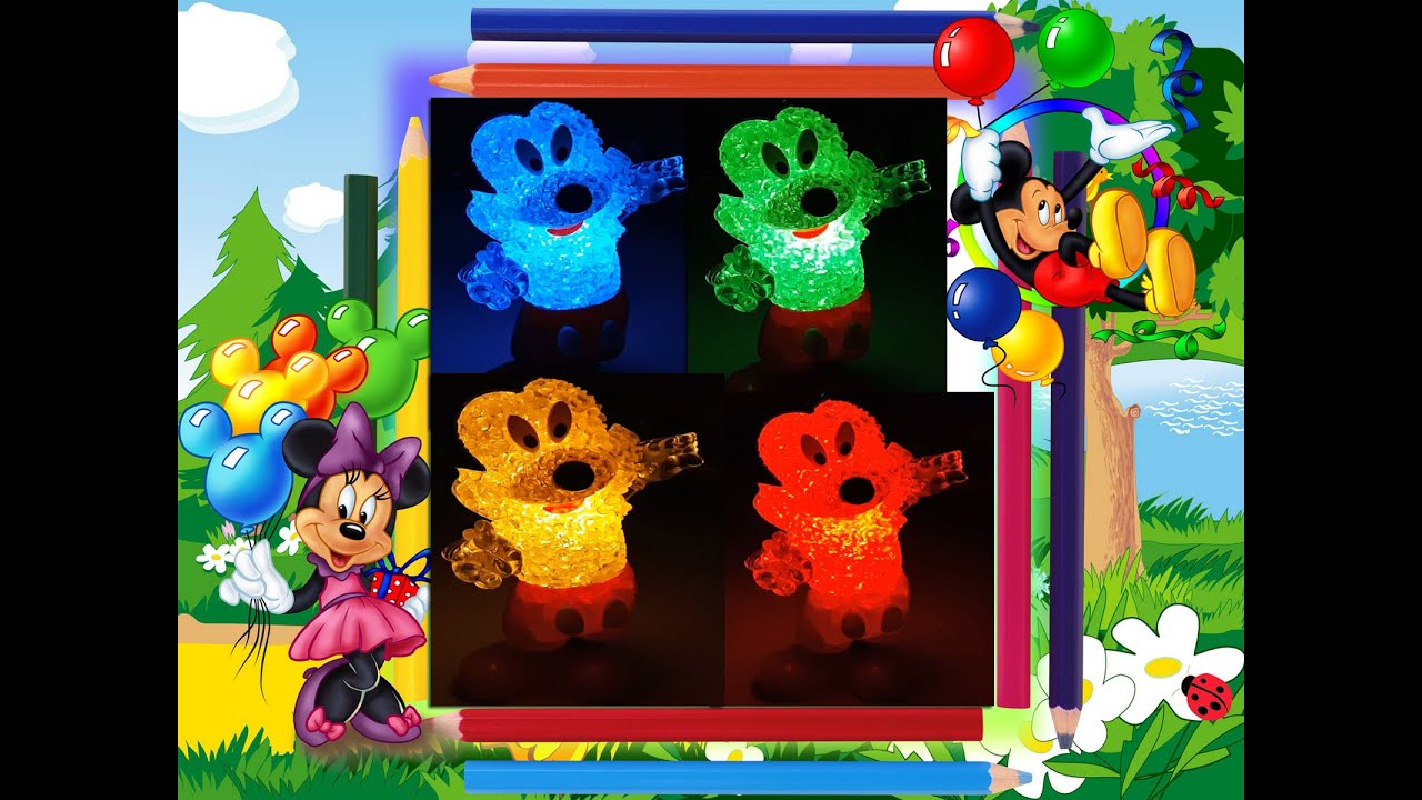 Learn the Colors for Children Toddlers Kids Babies Illuminated Mickey ...