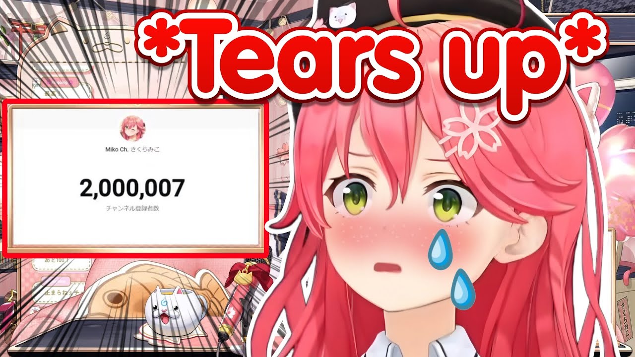 Miko Gets Emotional After Reaching 2 Million Subscribers【Hololive ...