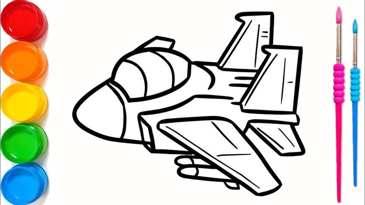 Drawing a Jet for kids step by step | Learn to draw a jet airplane for ...