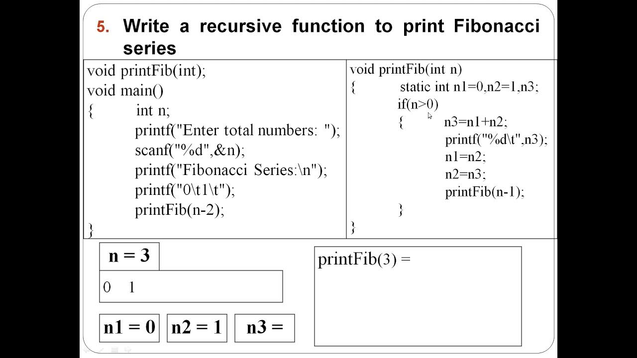 Recursive Function in C - YouTube