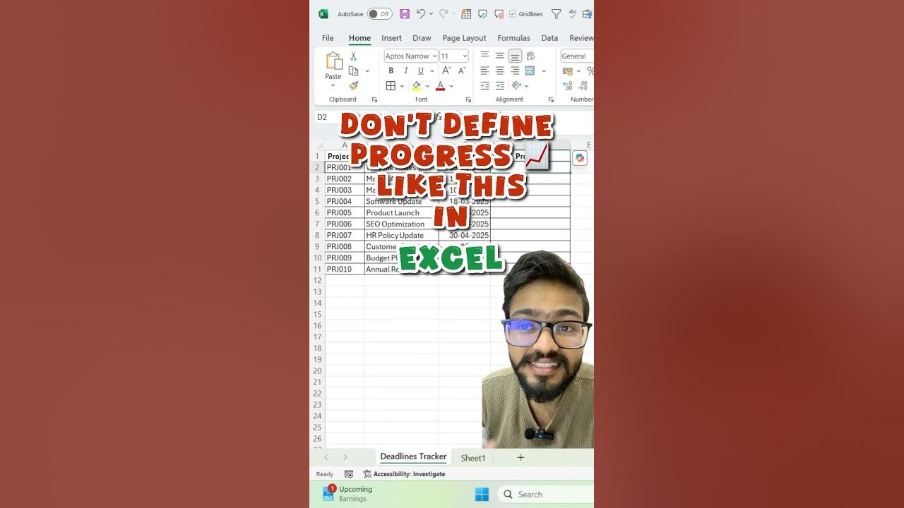Don't define Progress in Excel‼️Instead Use Amazing Trick #exceltips #exceltricks #shorts #excel ...