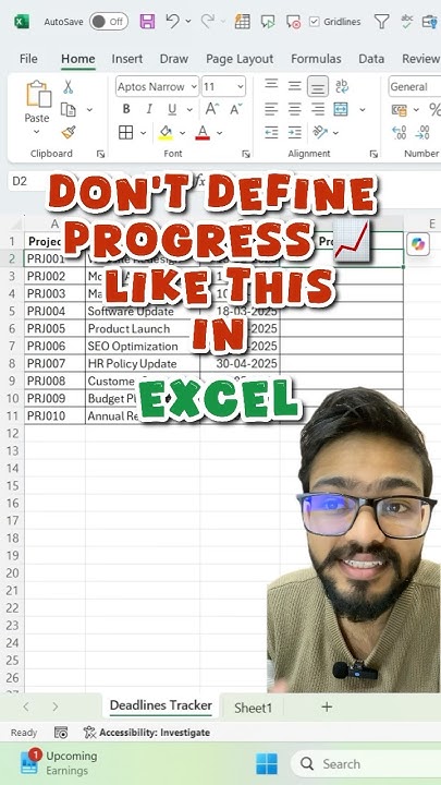 Don't define Progress in Excel‼️Instead Use Amazing Trick #exceltips #exceltricks #shorts #excel ...