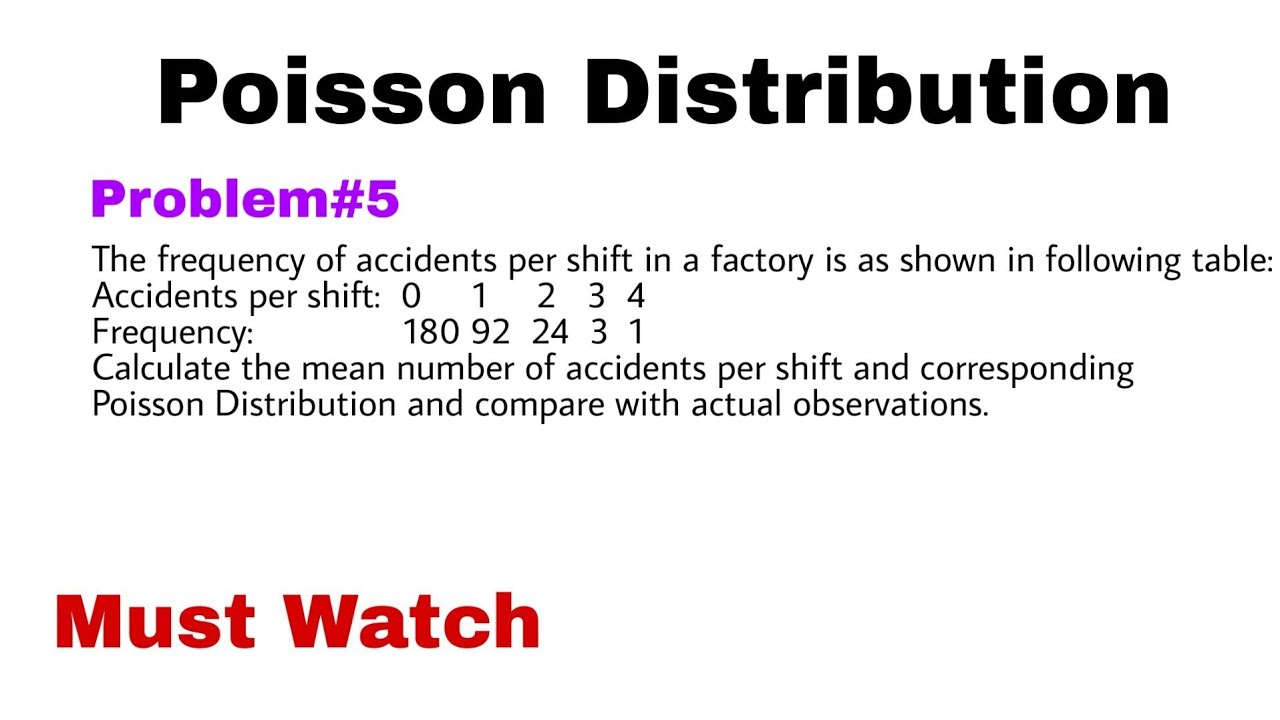6. Poisson Distribution | Concept and Problem#5 - YouTube
