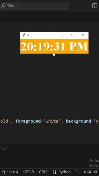 Digital Clock With Python Tkinter Python Tkinter Tkintergui Pythongui Pythontutorial Youtube