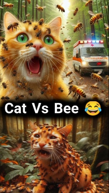 Cat Vs Bee 🐝😂 #shorts #cutecat #catlover #animals #funny #catlover ...