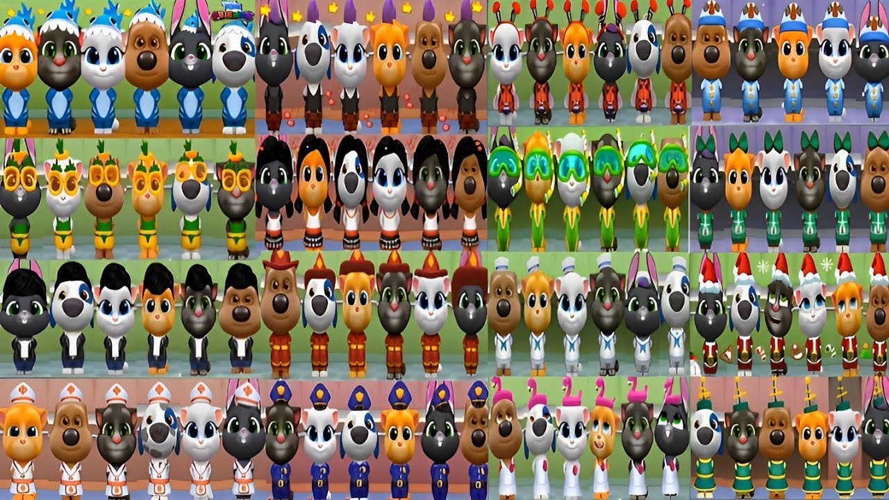 🌈📚☀️Sixteen Costumes Unlocked☀️📚🌈My Talking Tom Friends Gameplay ...