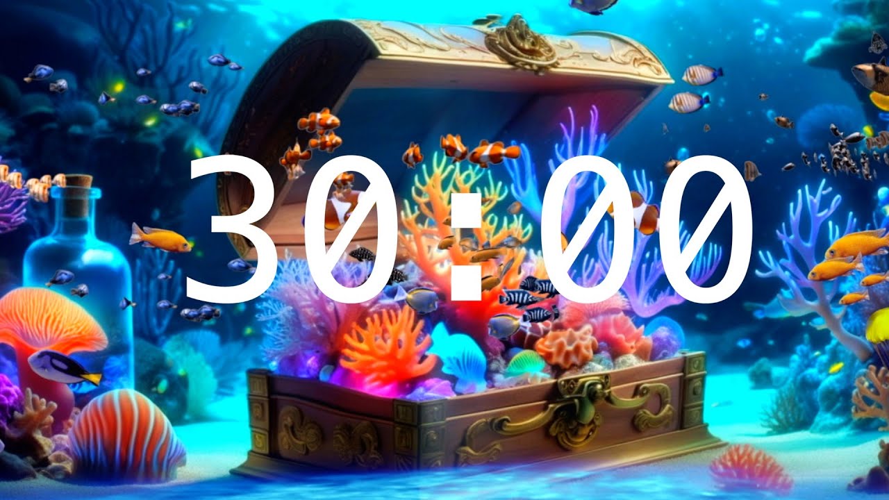 30 Minute Countdown Timer with Alarm | Calming Music | Fantasy Ocean ...