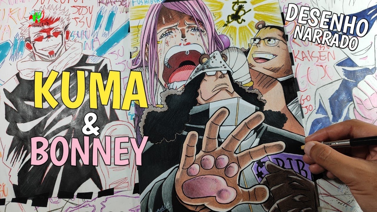 Drawing KUMA & BONNEY [ One Piece ] - YouTube