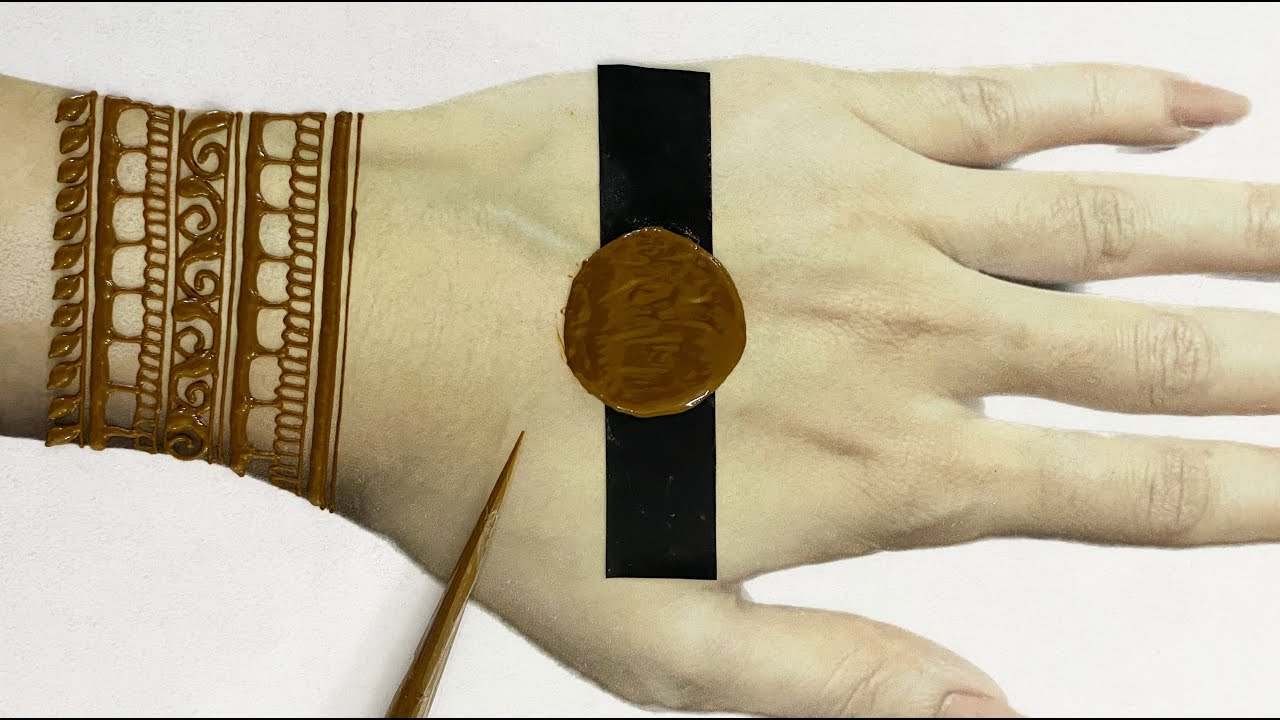 Trending Tape Mandala Henna Design | Cello Tape mehndi Trick 2024 ...