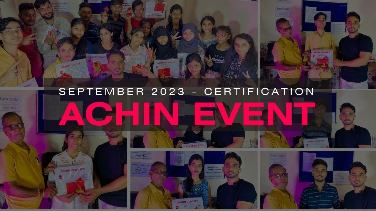 Certification September-2023 || ACHIN CLASSES || Computer Exams ...