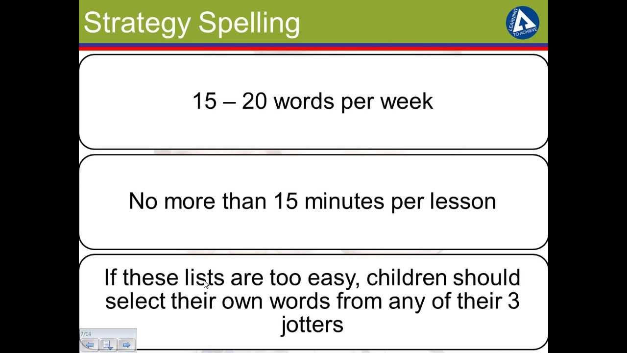 Second level Active Literacy: Spelling - YouTube