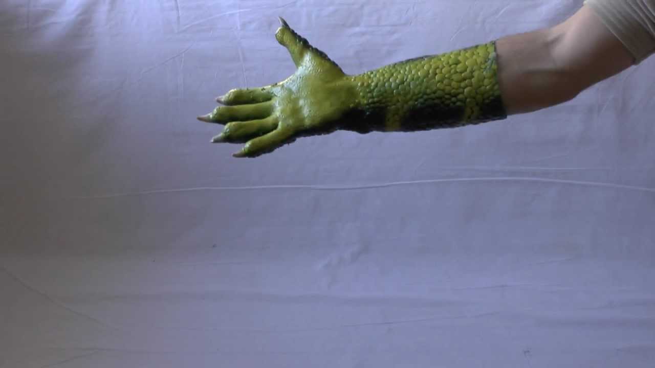 Latex Larp Lizardman Hand - YouTube