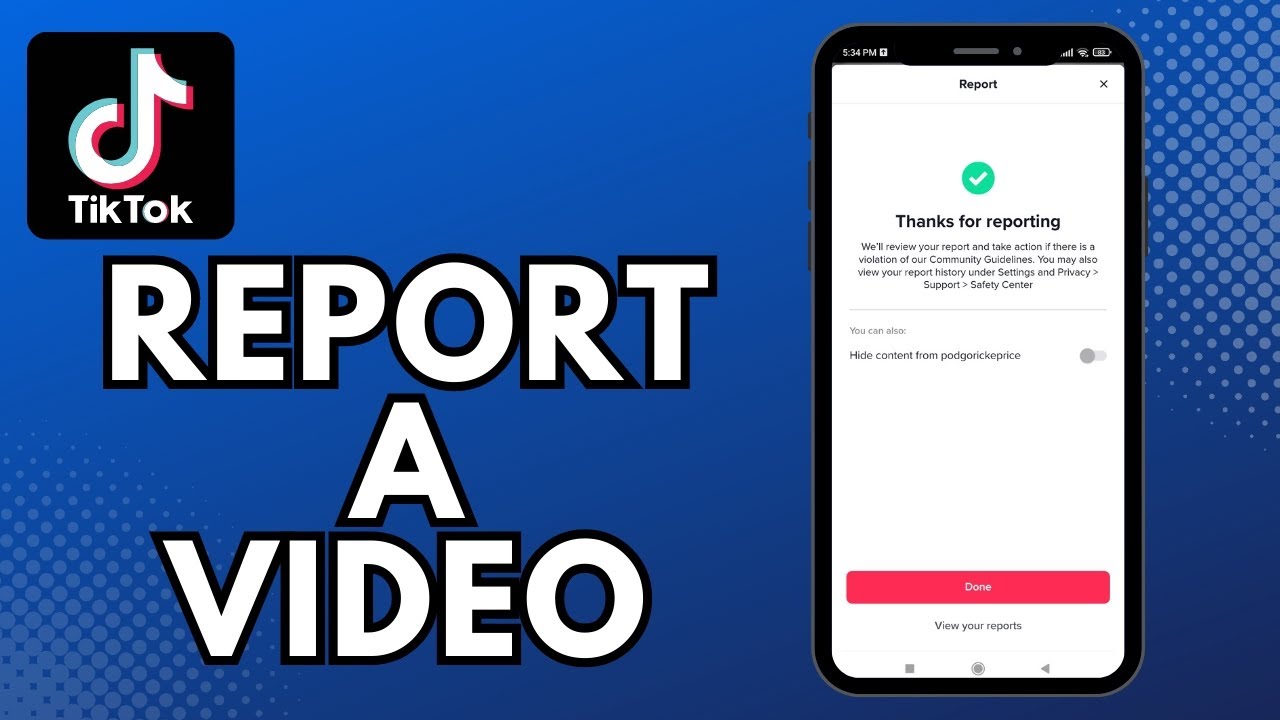 How to Report a Video On TikTok | Video Not Following TikTok Guidelines ...