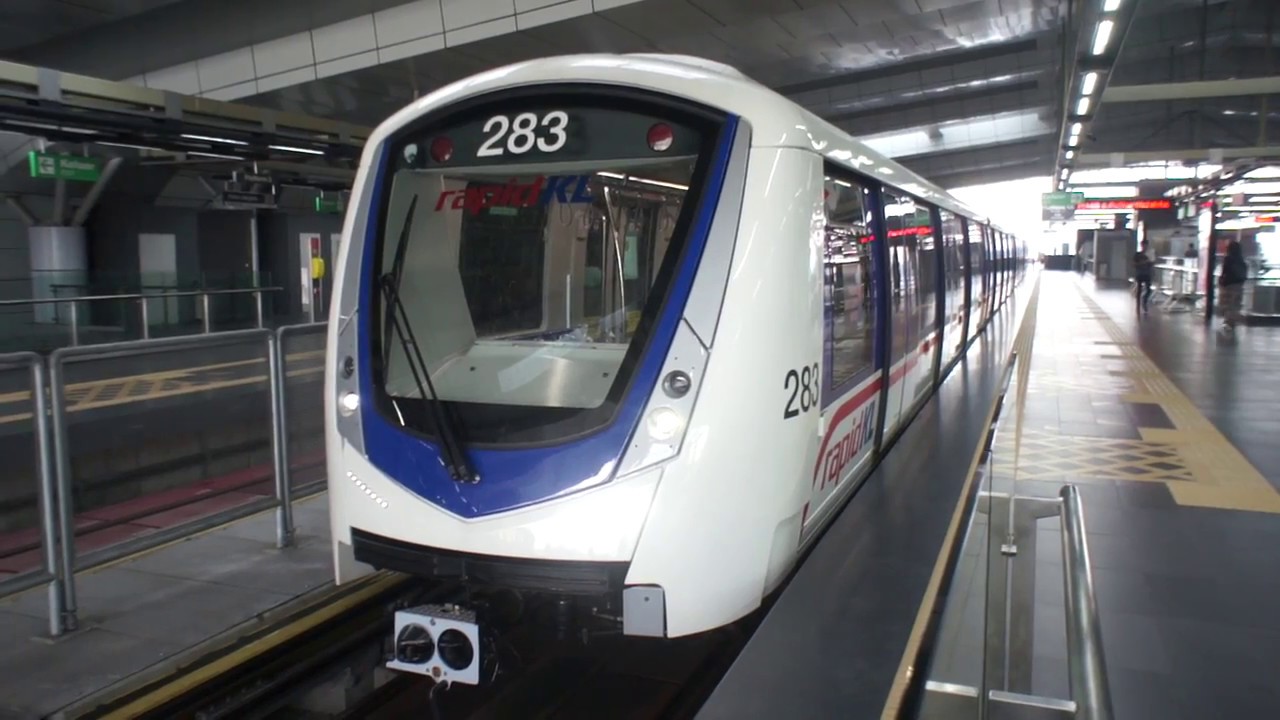 LRT KJ Line Bombardier Innovia Metro 300 Set 83 departing at Putra ...