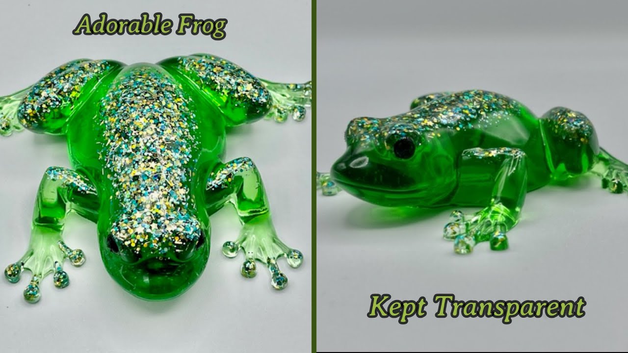 #54 Resin Frog With Transparent Alcohol Ink And Glitter Of Course ...