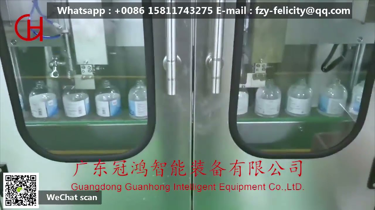 Customized filling heads-- hand sanitizer production line - YouTube