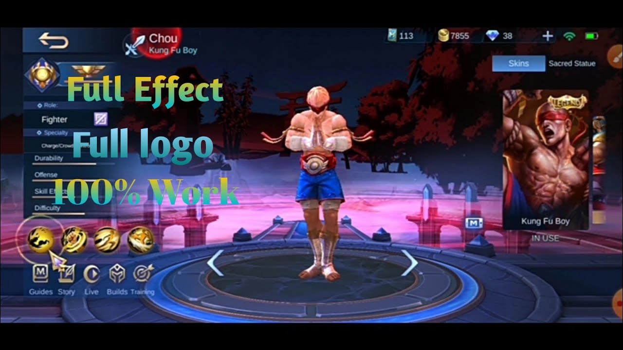 CHOU LEGEND SKIN SCRIPT - NEW UPDATE | MLBB - YouTube