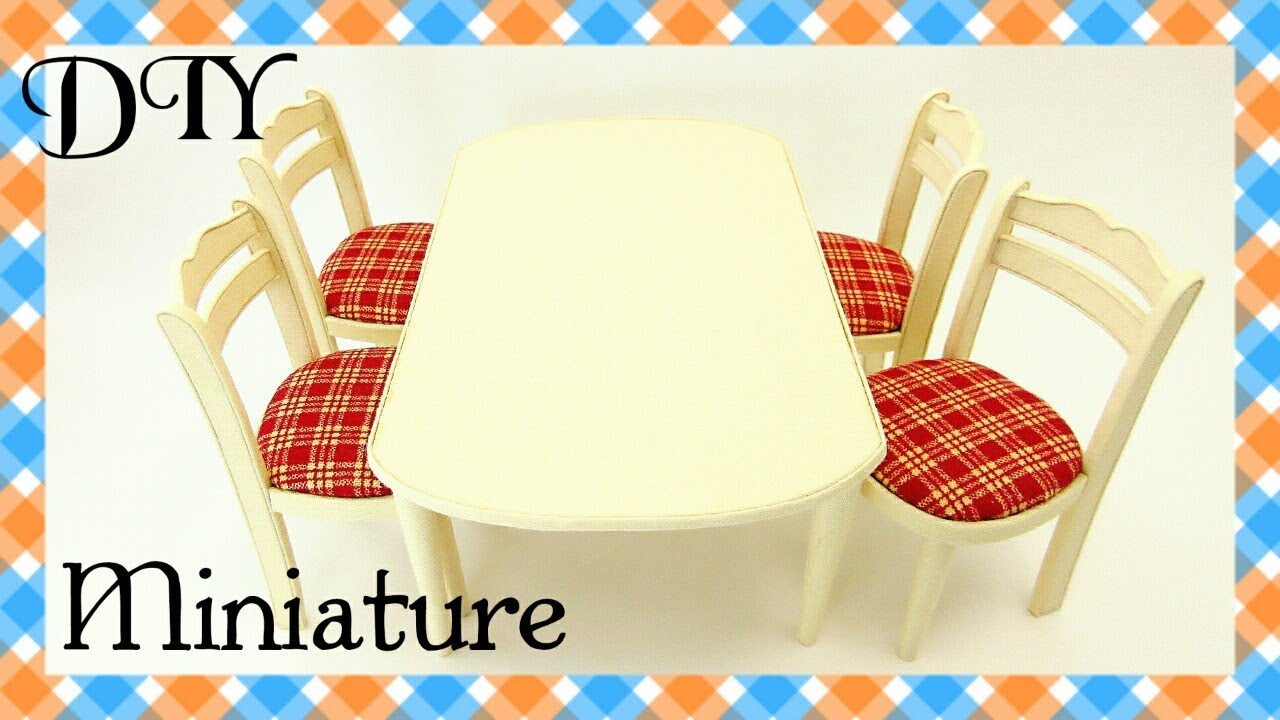 Cardboard and cloth made into miniature | 紙と布でミニチュアDIY | Dining Table ...