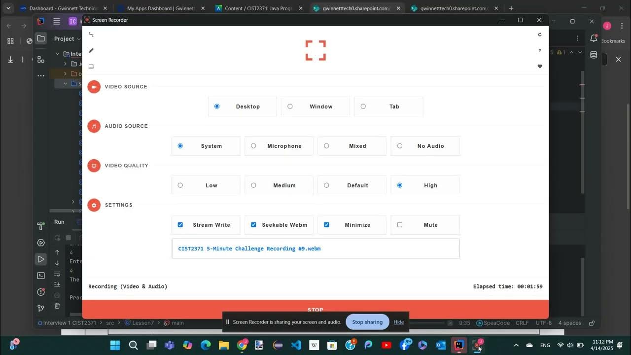 CIST2371 5 Minute Challenge Recording #9 - YouTube