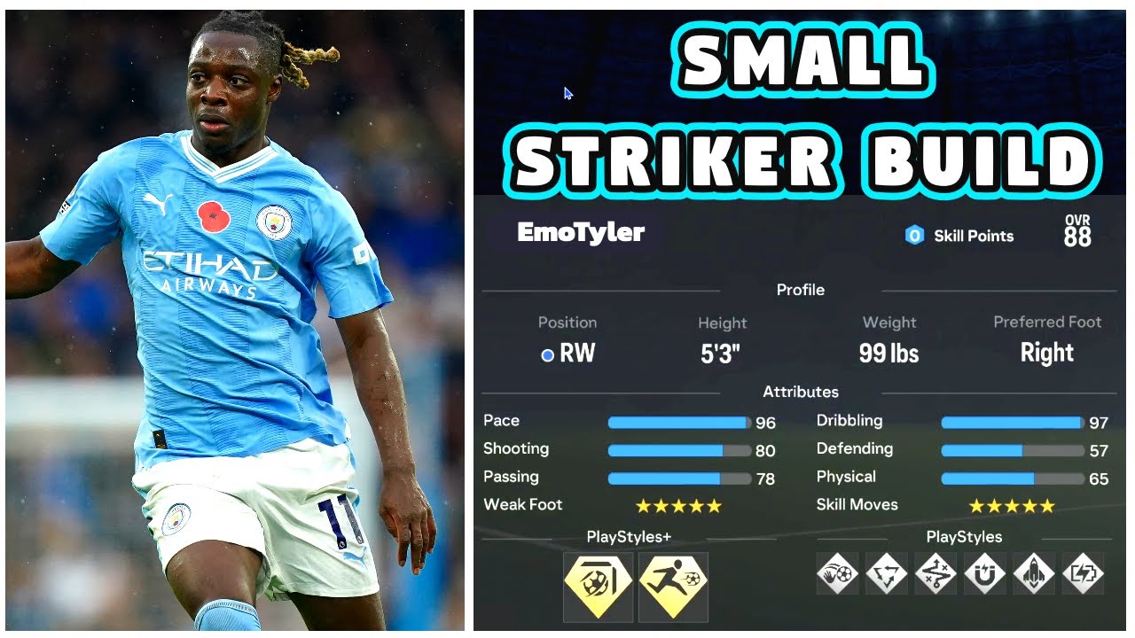BEST SMALL STRIKER BUILD | EA SPORTS FC 24 CLUBS BALLER BUILD - YouTube
