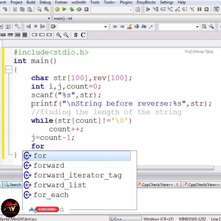 Reverse A String Without Function Using C Programming Profantony Vijay Shorts Youtube