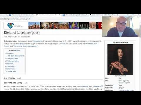 Richard Lovelace "To Lucasta, Going to the Wars" Read Aloud w/ Analysis ...