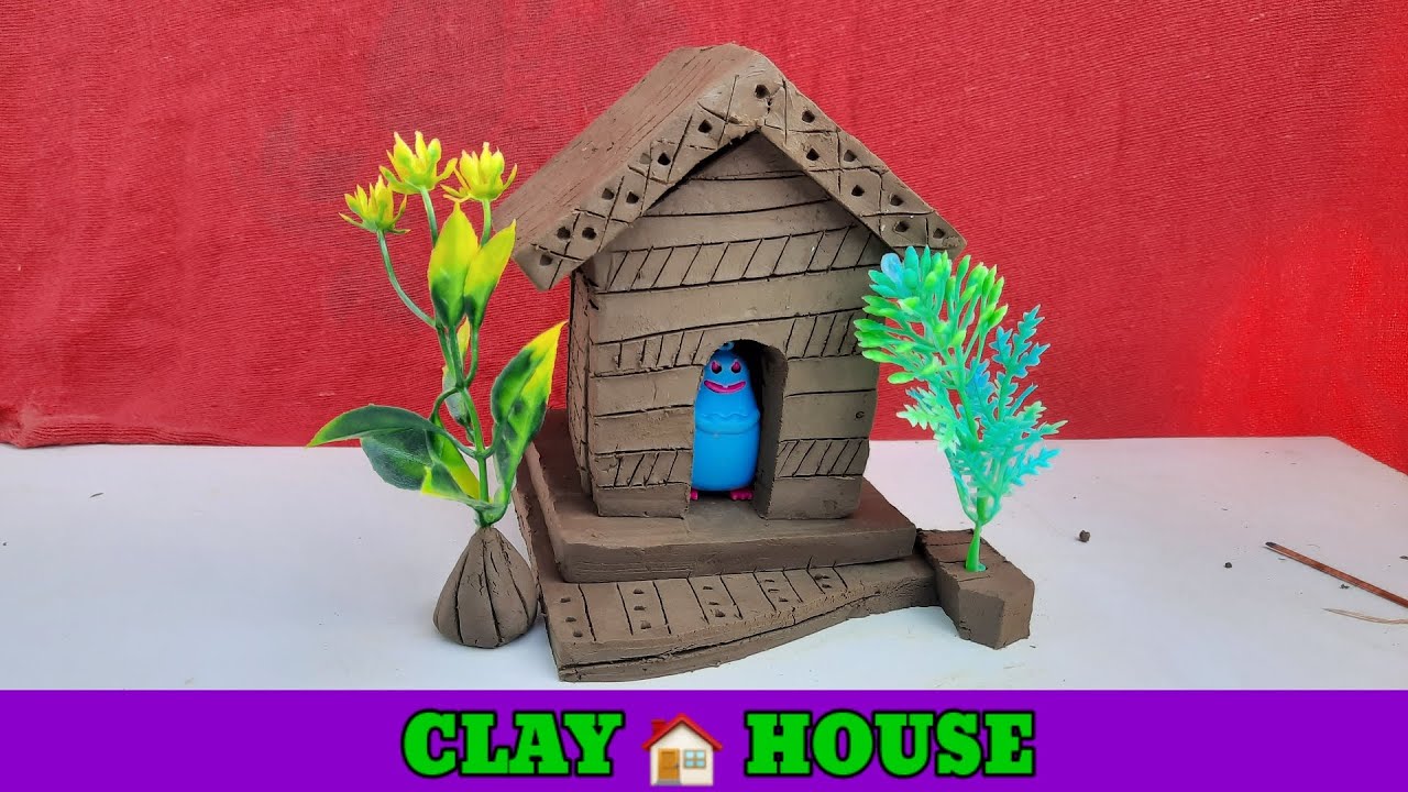 Miniature clay house | How to make beautiful mini house with clay ...