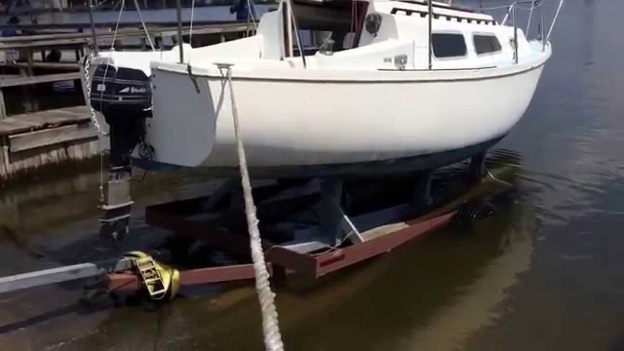 Sail boat launch at harbor hospital. - YouTube
