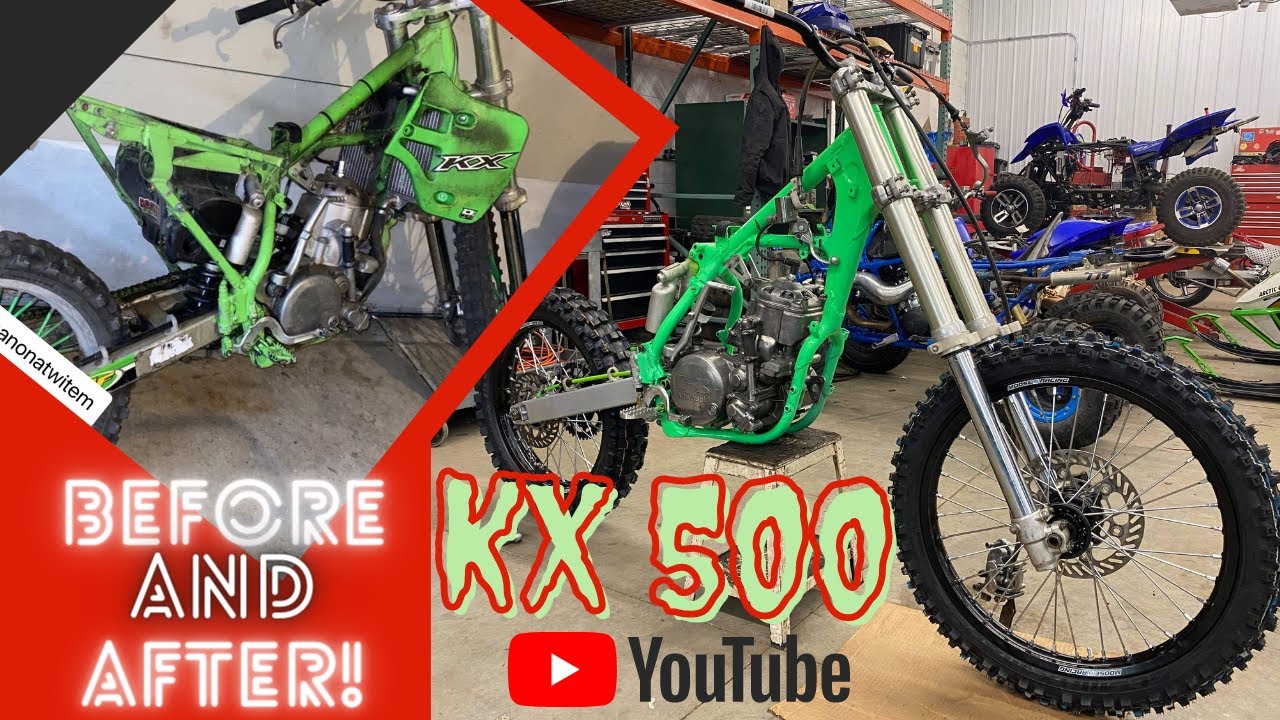 Sugaman kx kawasaki 500 restoration update ( frame assembled ) - YouTube