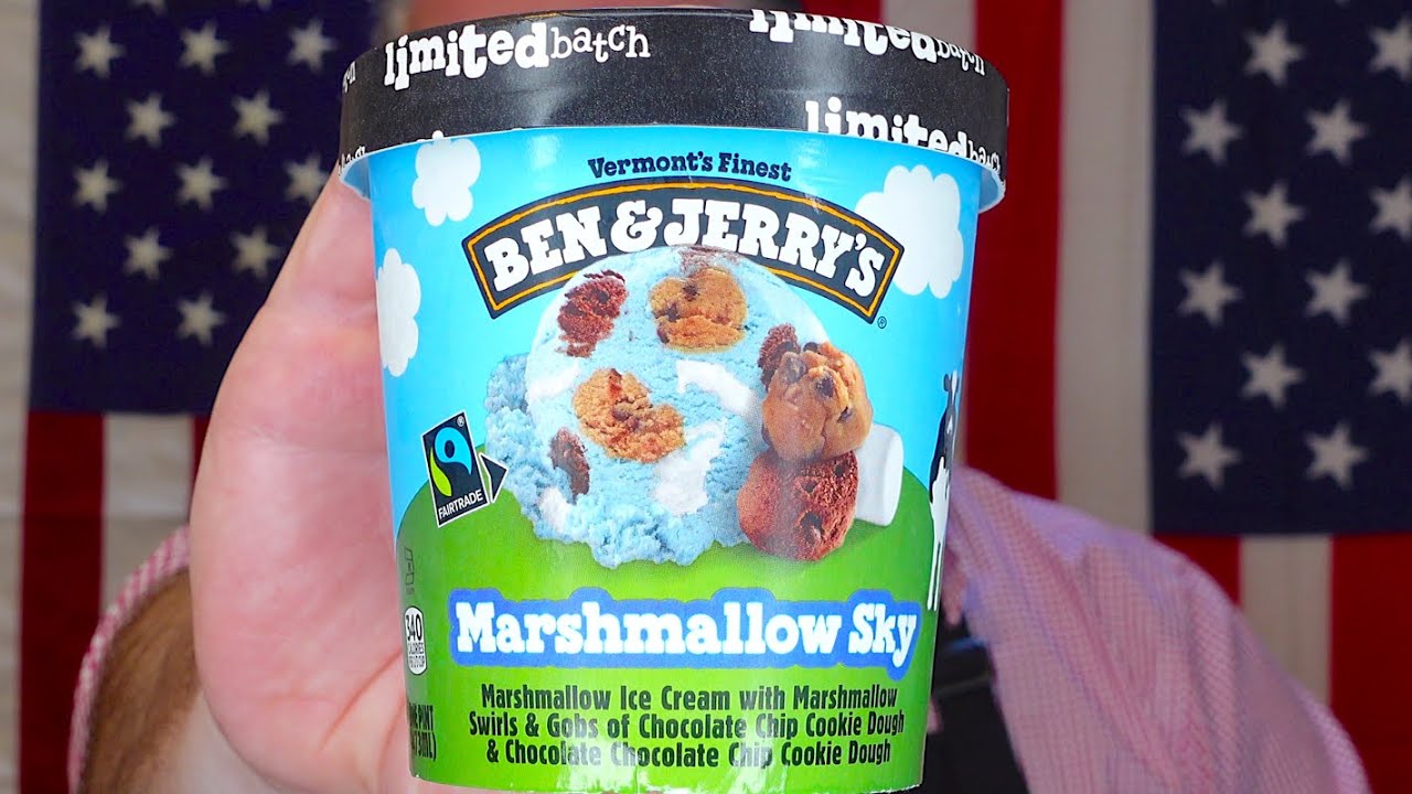 Ben & Jerry's Marshmallow Sky Ice Cream Review - YouTube