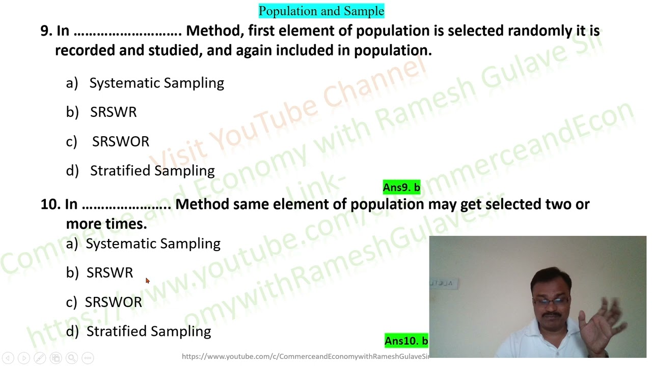 Population and Sample Statistics Basics mcqs - YouTube