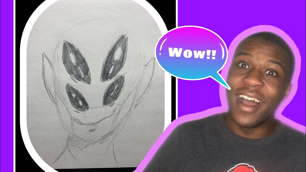 Drawing Alien Face Drawing inspire by Instagram - YouTube
