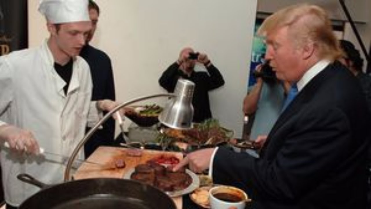 President Trump orders his steak well done with ketchup - YouTube