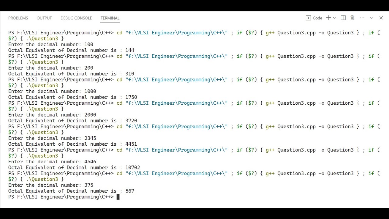 Number System Conversion : Decimal number to Octal Number in C++ ...