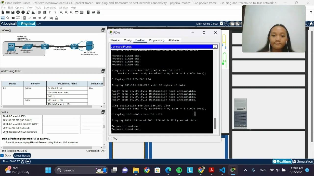 Tugas 6 - PRAK_JARKOMDAT_G [Packet Tracer - Use Ping and Traceroute to ...