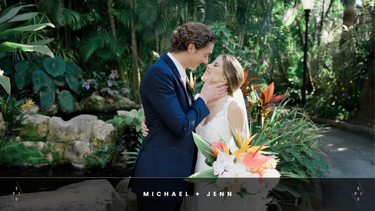 Michael + Jenn | Tropical Spring Wedding at the Sunken Gardens | St ...