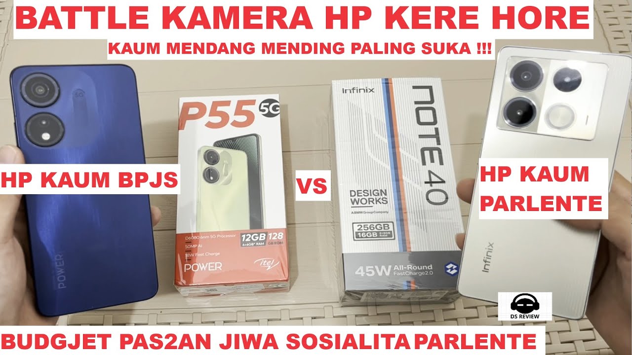 DS REVIEW Camera ITEL P55 5G P661N GALAXY BLUE Vs Kamera INFINIX NOTE ...