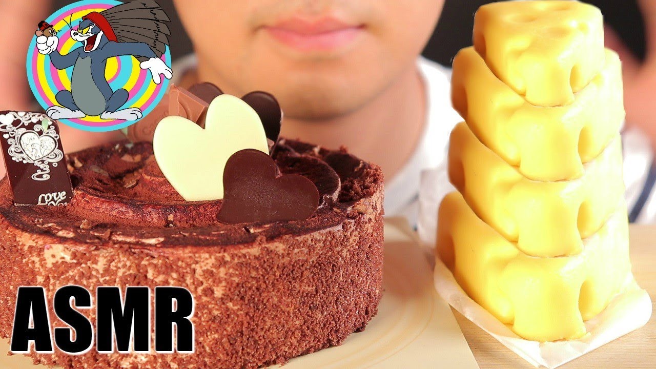 ASMR CHOCOLATE CAKE,CHEESE CAKE,초콜릿케이크,톰과제리 치즈케이크먹방 리얼사운드 먹방 (EATING ...