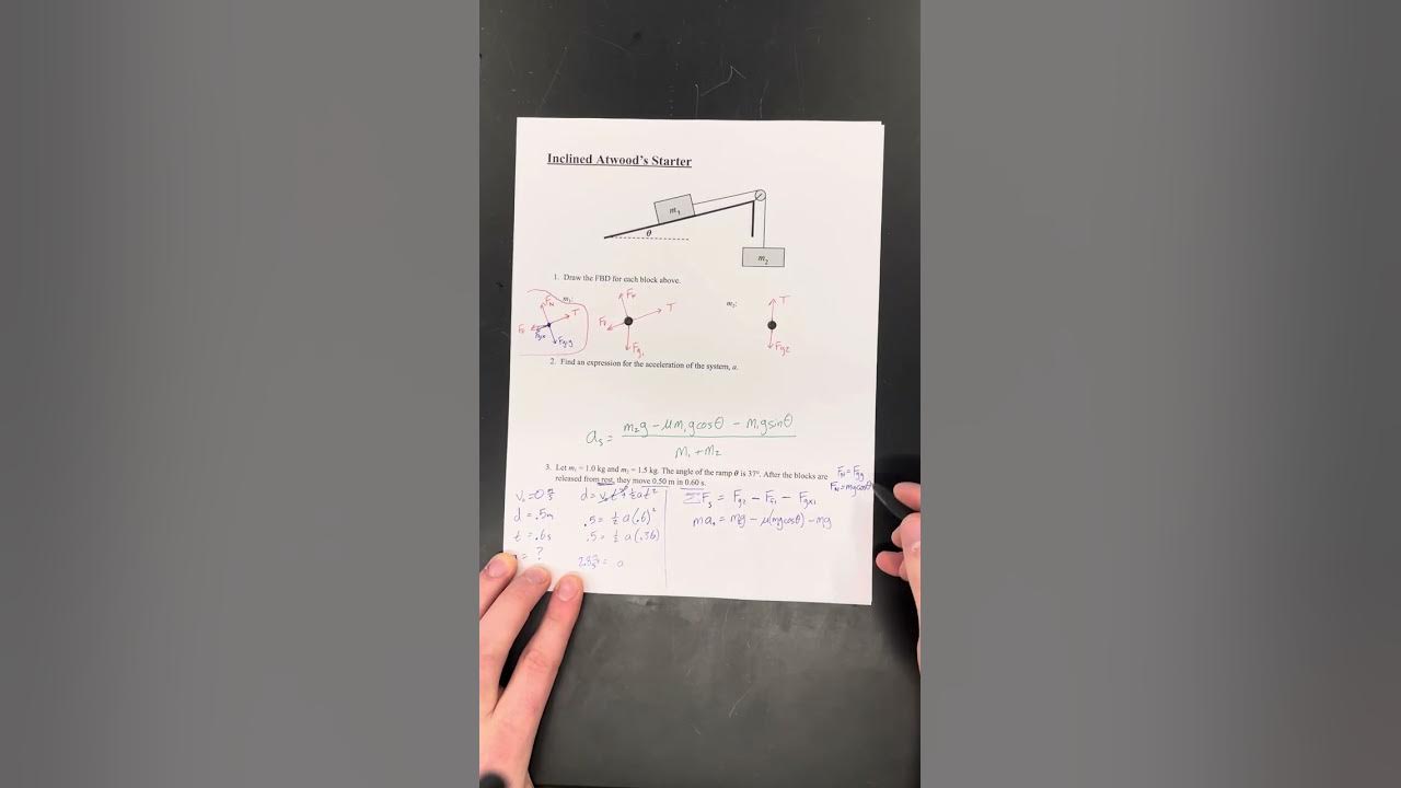 Inclined Atwood’s starter #3 - YouTube