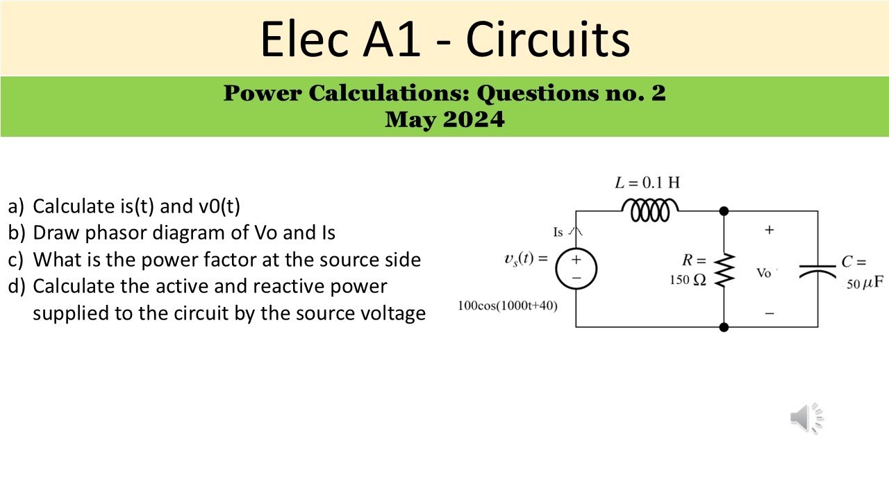 PEO solved examples (ELEC A1): Power Calculations - Question no. 2 ...