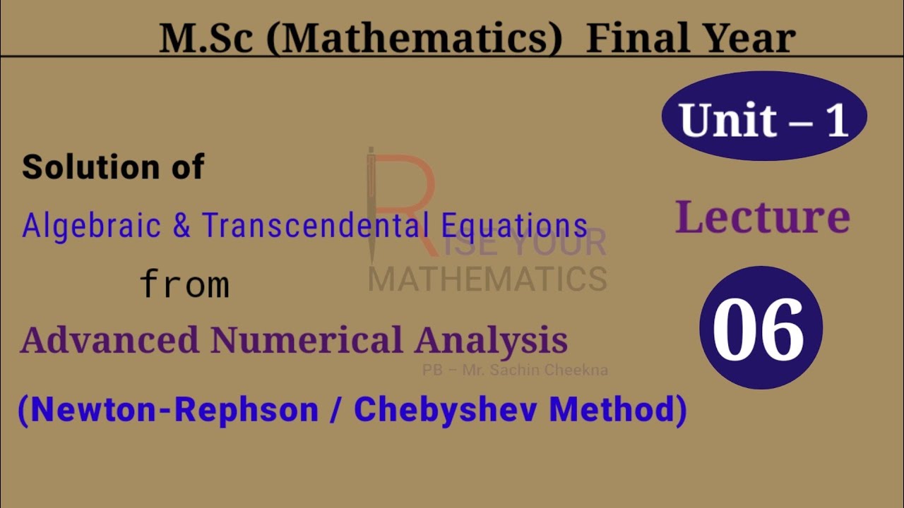 Examples on Chebyshev method & Newton-Raphson method | Rajasthan ...