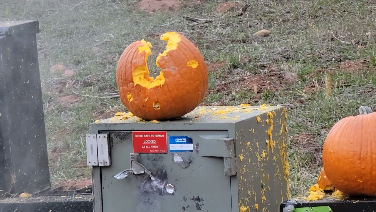 12 Gauge Shotgun hollow point slugs pumpkincarving shooting at pumpkins ...